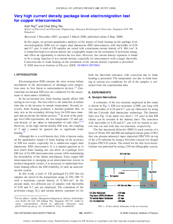(PDF) 17. Very high current density package level electromigration test ...