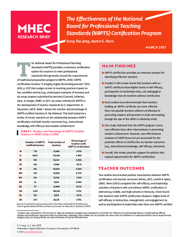 (PDF) The Effectiveness of the National Board for Professional Teaching ...