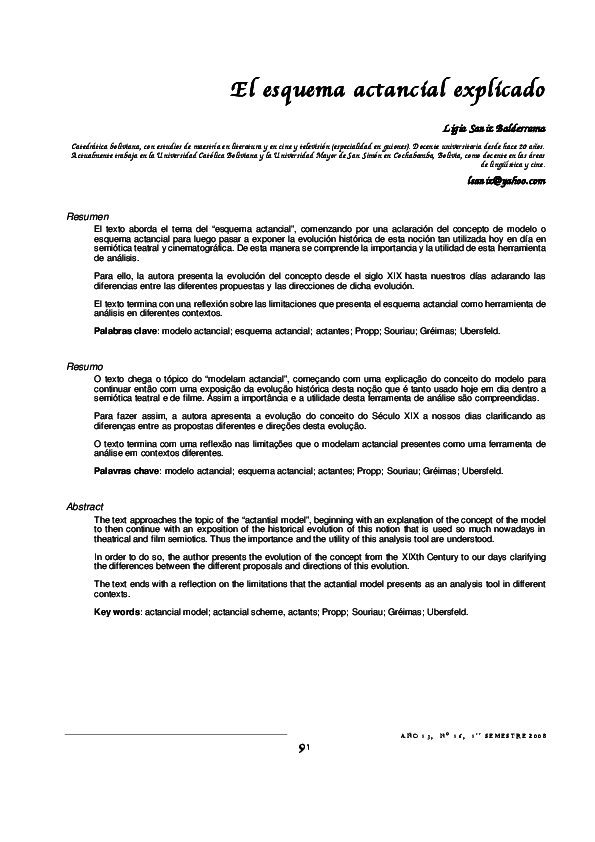 (PDF) El esquema actancial explicado