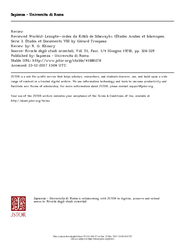 (PDF) r. g. khoury_lexiqite-index du kitab de sibawayhi by gérard troupeau