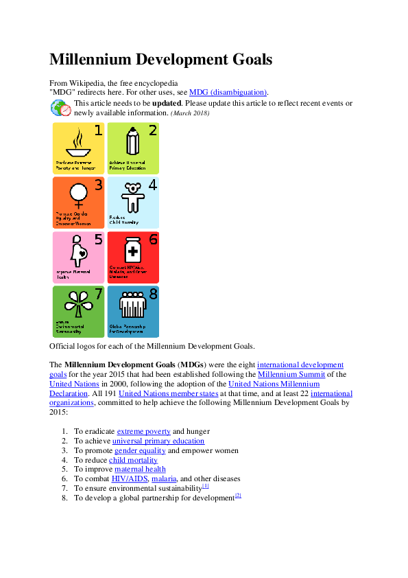(DOC) Millennium Development Goals