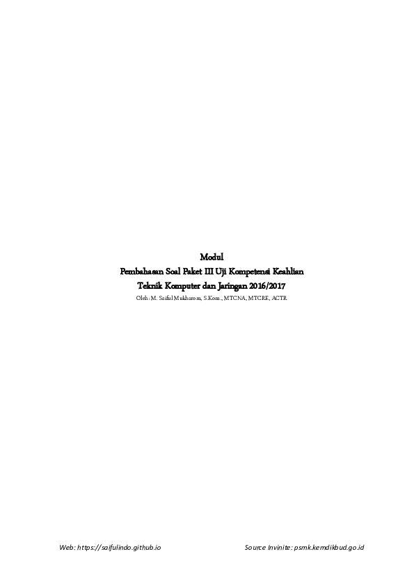(PDF) Modul Pembahasan Soal UKK TKJ Paket 3 2016 2017