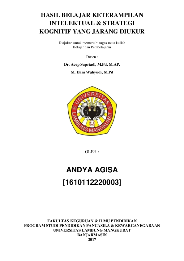 (DOC) HASIL BELAJAR KETERAMPILAN INTELEKTUAL & STRATEGI KOGNITIF YANG ...