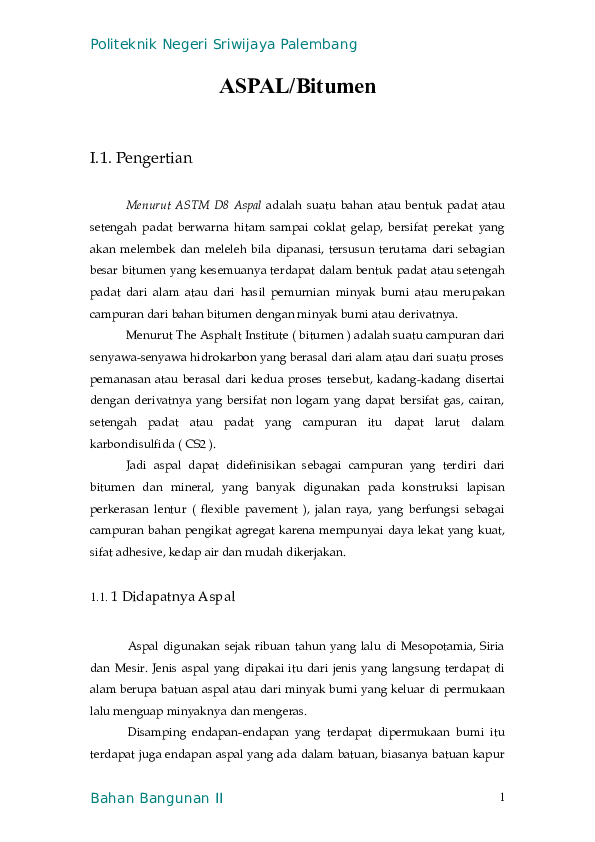 (DOC) MODUL 1 ASPAL(BITUMEN)