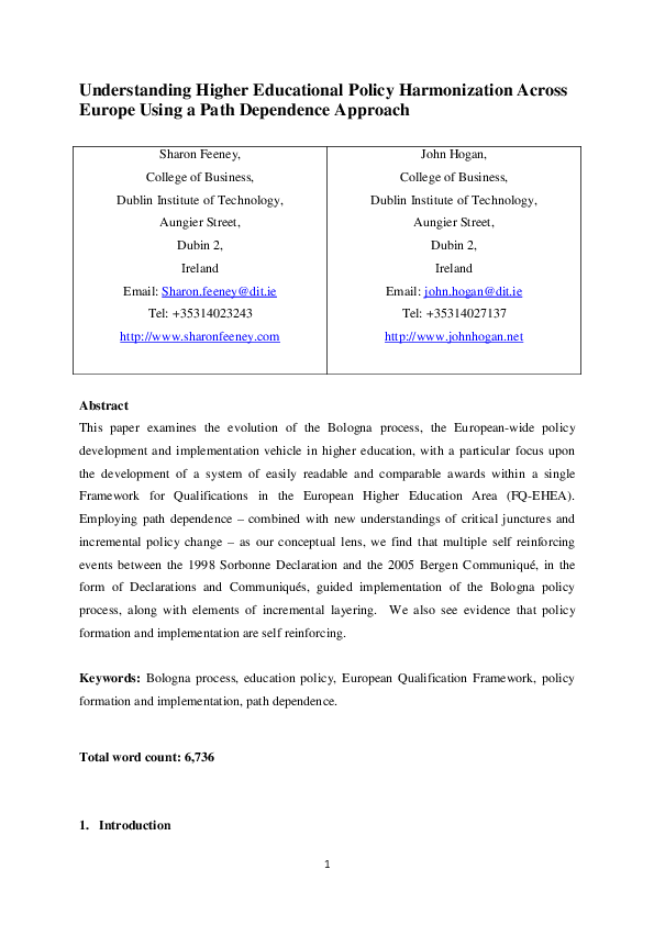 (PDF) Understanding Higher Educational Policy Harmonization Across ...