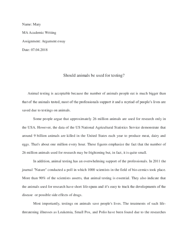 (DOC) Mary Argument Essay