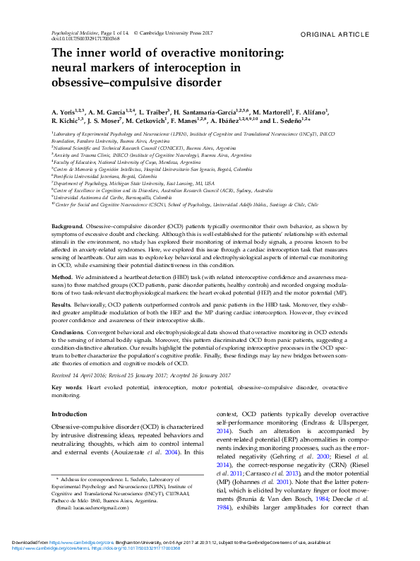 (PDF) The inner world of overactive monitoring: neural markers of ...