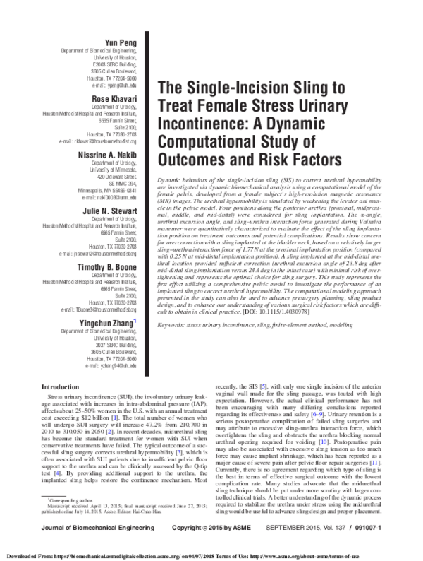 (PDF) The Single-Incision Sling to Treat Female Stress Urinary ...