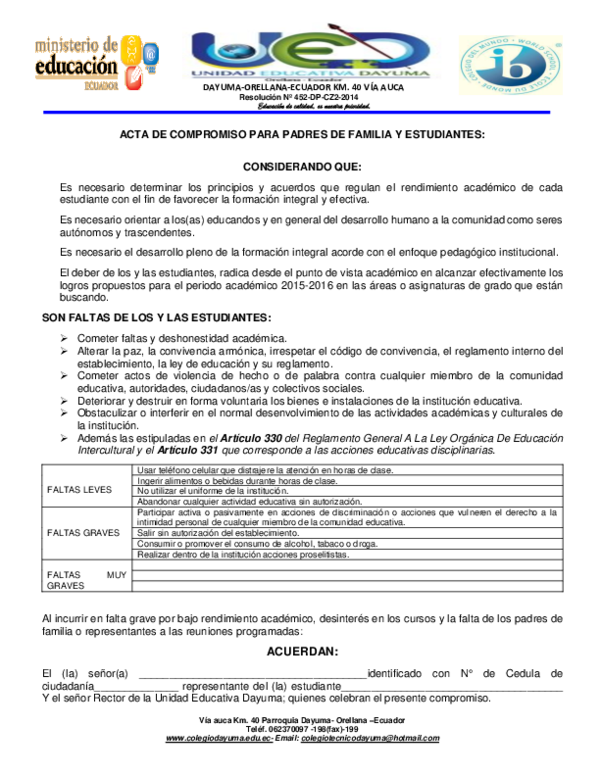 (DOC) DAYUMA-ORELLANA-ECUADOR KM. 40 VÍA AUCA ACTA DE COMPROMISO PARA ...