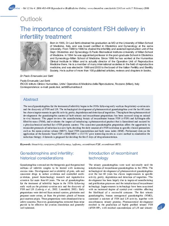 (PDF) The importance of consistent FSH delivery in infertility treatment