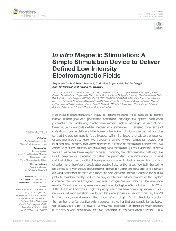 (PDF) In vitro Magnetic Stimulation: A Simple Stimulation Device to ...
