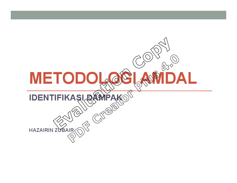 (PDF) METODOLOGI AMDAL IDENTIFIKASI DAMPAK