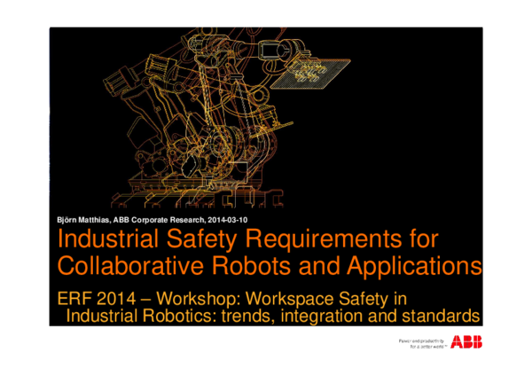 (PDF) Industrial Safety Requirements for Collaborative Robots and ...