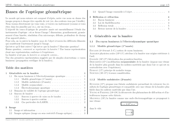 (PDF) MPSI -Optique -Bases de l'optique géométrique