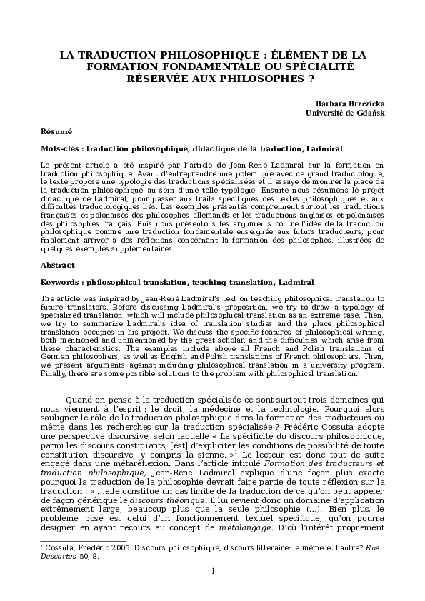 intitulé de la formation traduction