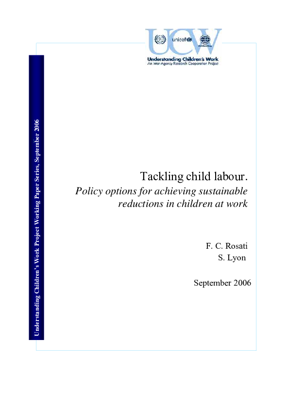 (PDF) Tackling child labour. Policy options for achieving sustainable ...
