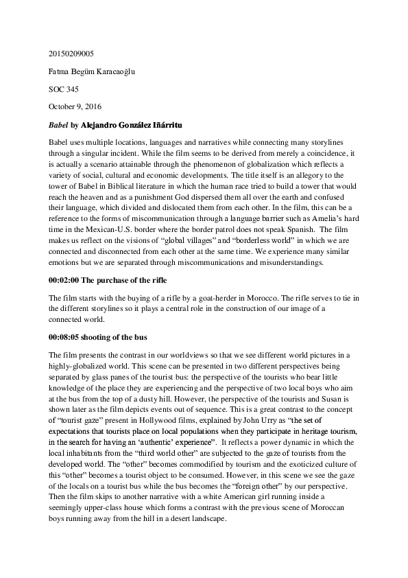(DOC) Babel - film report