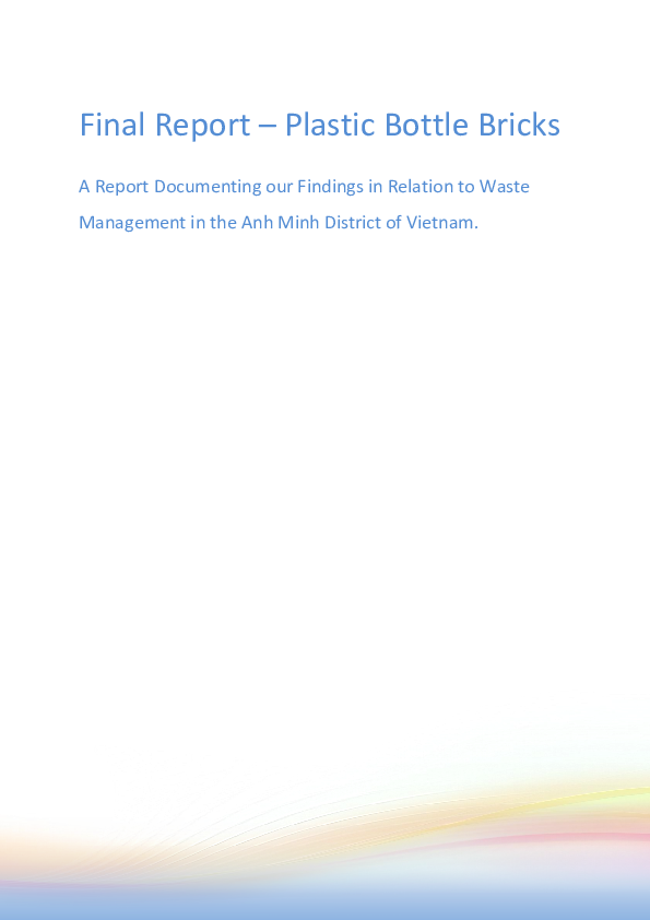 (PDF) Final Report – Plastic Bottle Bricks
