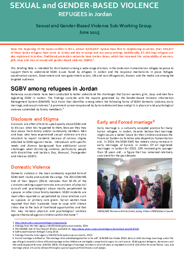 (PDF) Analysis of Gender Based violence in Jordan