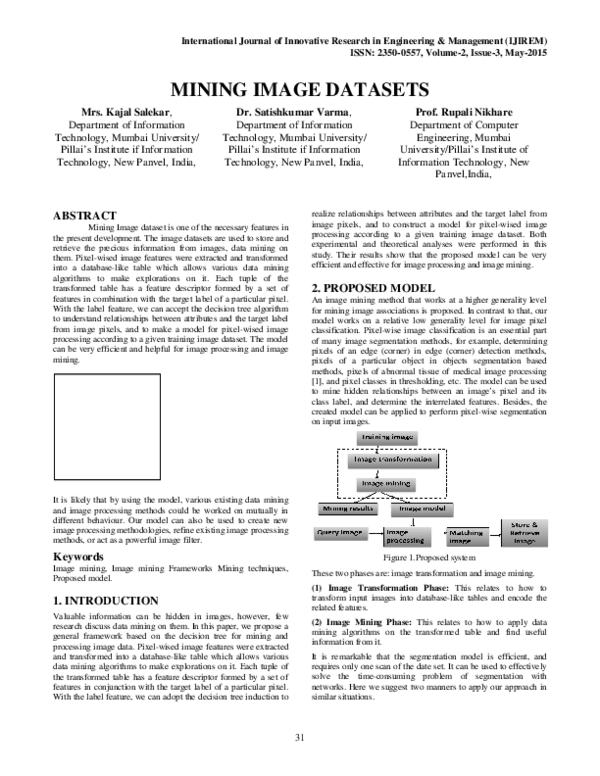 (PDF) MINING IMAGE DATASETS