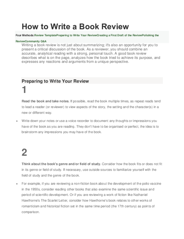 (DOC) How to Write a Book Review