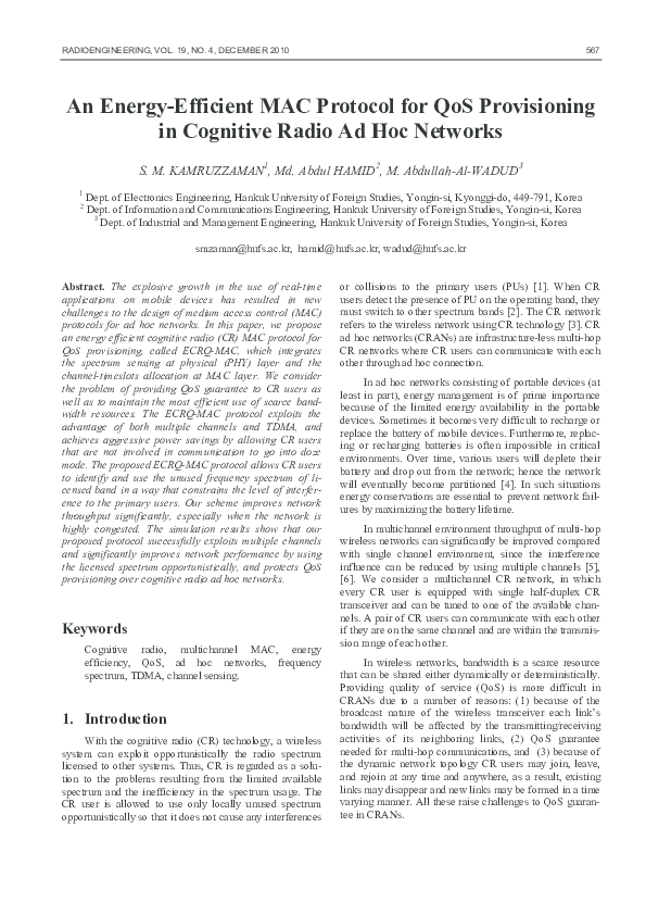Pdf An Energy Efficient Mac Protocol For Qos Provisioning In