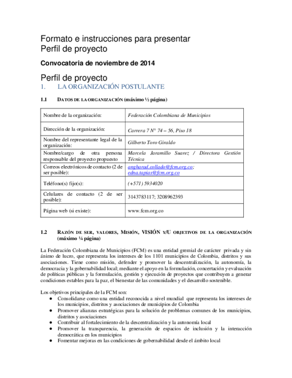 (DOC) Formato e instrucciones para presentar Perfil de proyecto