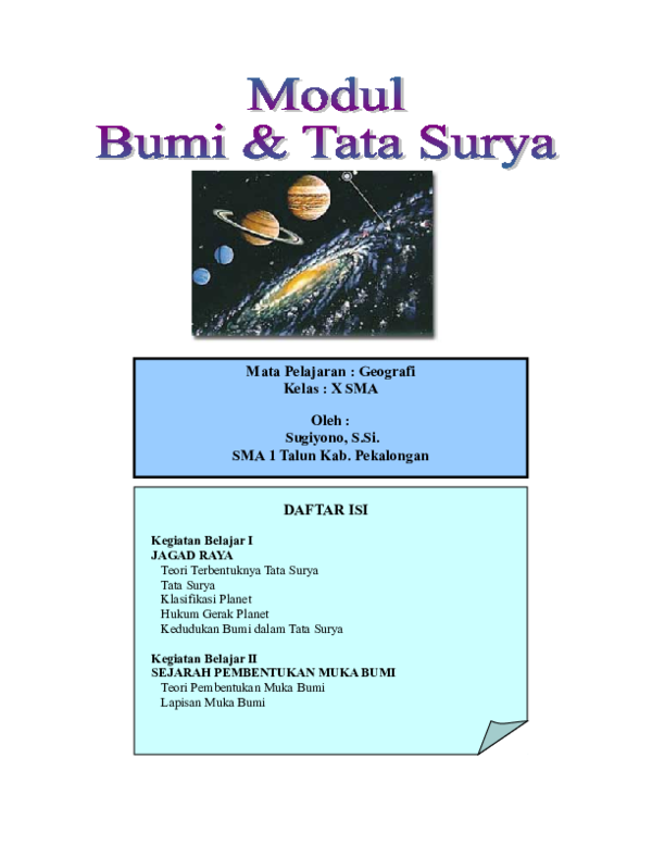 (DOC) modul sejarah pembentukan bumi dan tata surya.doc