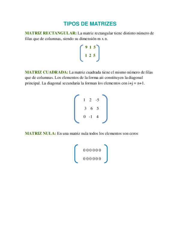 (DOC) TIPOS DE MATRIZES