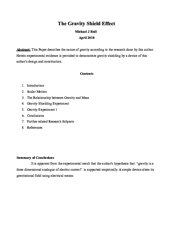 (PDF) The Gravity Shield Effect