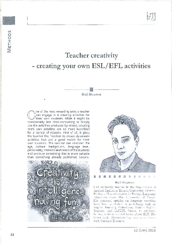 (PDF) Teacher Creativity