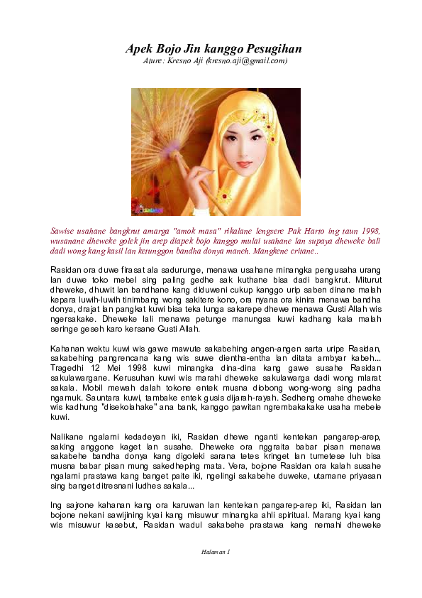 (PDF) Apek Bojo Jin kanggo Pesugihan | Kresno Aji - Academia.edu