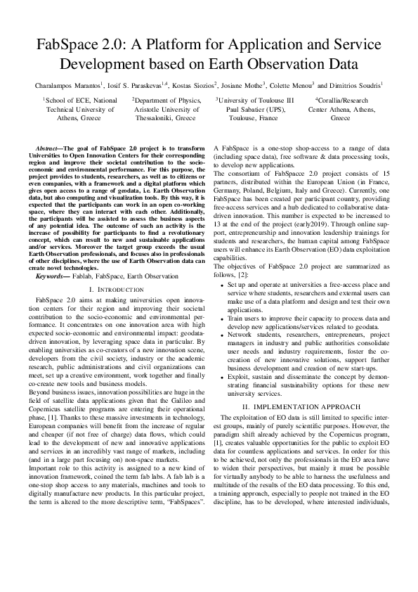 (PDF) FabSpace 2.0: A Platform for Application and Service Development based on Earth ...