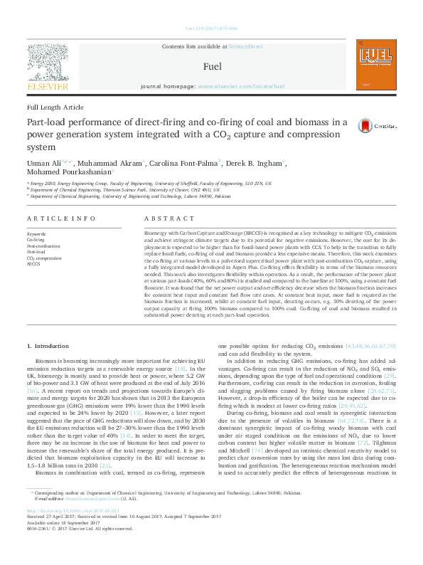(PDF) Part-load performance of direct-firing and co-firing of coal and ...