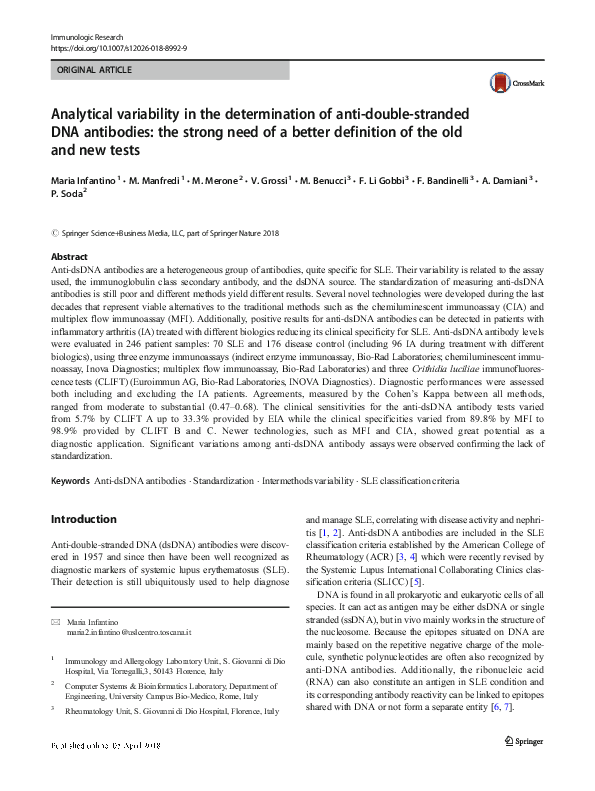 (PDF) Analytical variability in the determination of anti-double ...