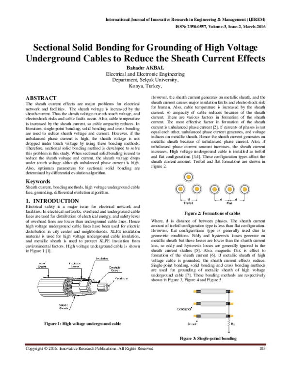 (PDF) Sectional Solid Bonding for Grounding of High Voltage Underground ...