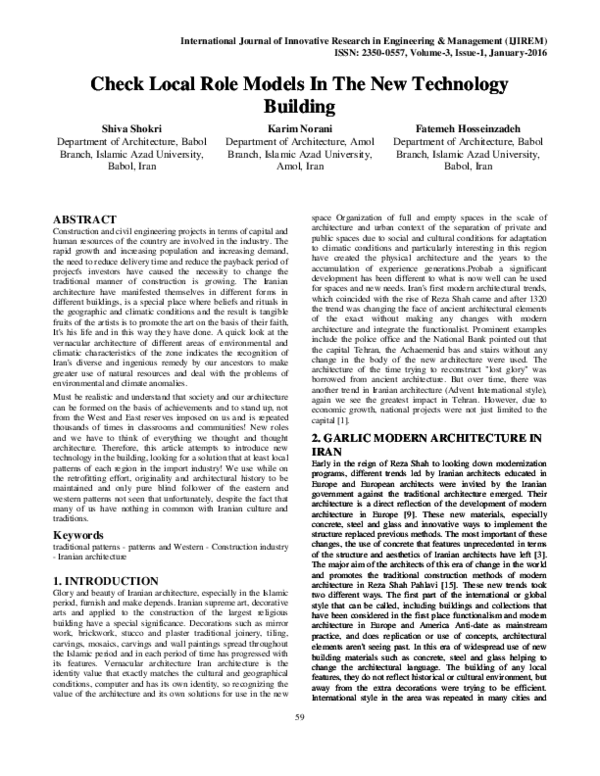 (PDF) Check Local Role Models In The New Technology Building