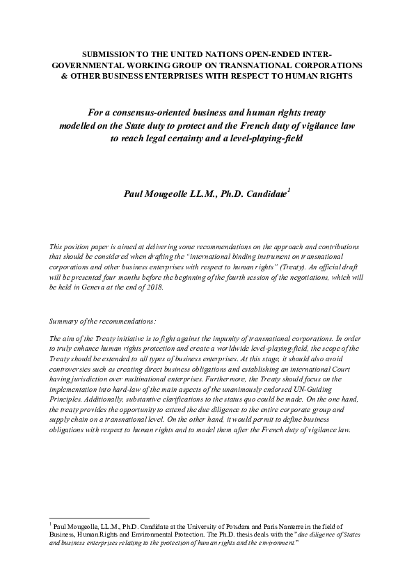 (PDF) For a consensus-oriented business and human rights treaty modeled ...