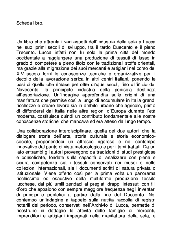 (DOC) Scheda libro "Lucca una città di seta"