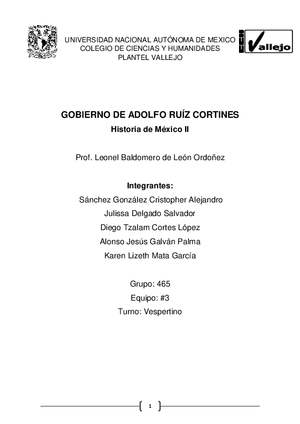 (DOC) Gobierno de Adolfo Ruiz Cortinez