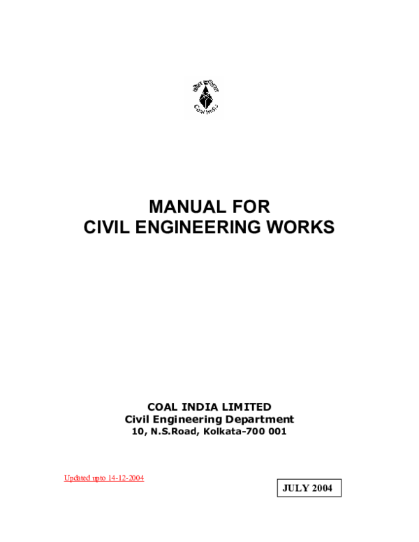(PDF) MANUAL FOR CIVIL ENGINEERING WORKS