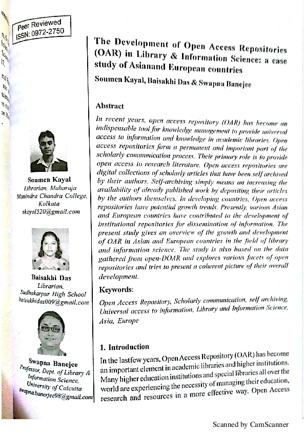 (PDF) The Development of Open Access Repositories (OAR) in Library ...