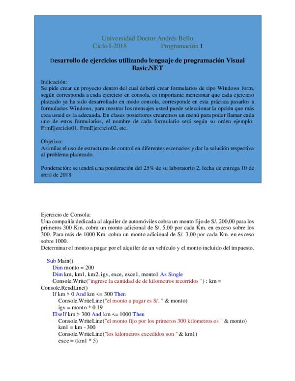 (PDF) Universidad Doctor Andrés Bello Ciclo I-2018 Programación I Desarrollo de ejercicios ...