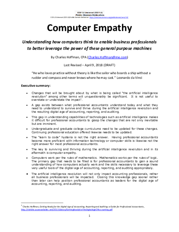 (PDF) Computer Empathy