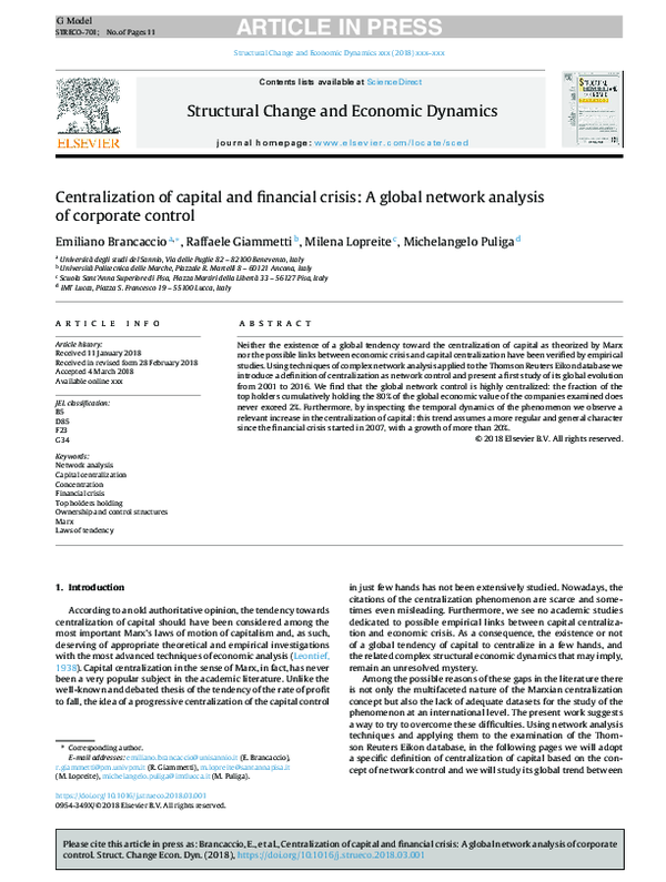 (PDF) Centralization of capital and financial crisis: A global network ...