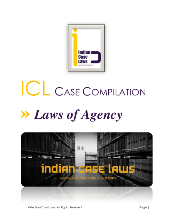 (PDF) ICL CASE COMPILATION » Laws of Agency
