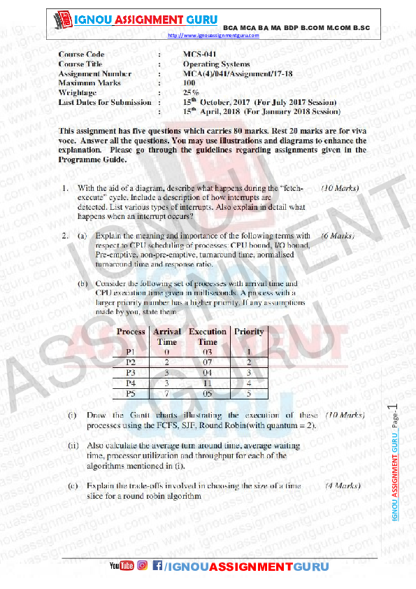 (PDF) Mcs 041 IgnouAssignmentGuru (1) | utkarsh ahuja - Academia.edu