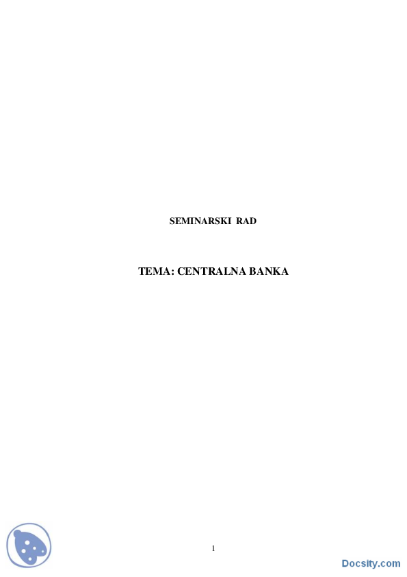(PDF) TEMA: CENTRALNA BANKA