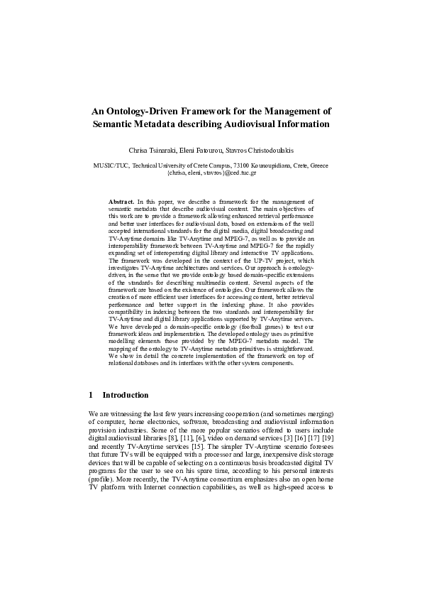(PDF) An Ontology-Driven Framework for the Management of Semantic ... (PDF) An Ontology-Driven Framework for the Management of Semantic ...