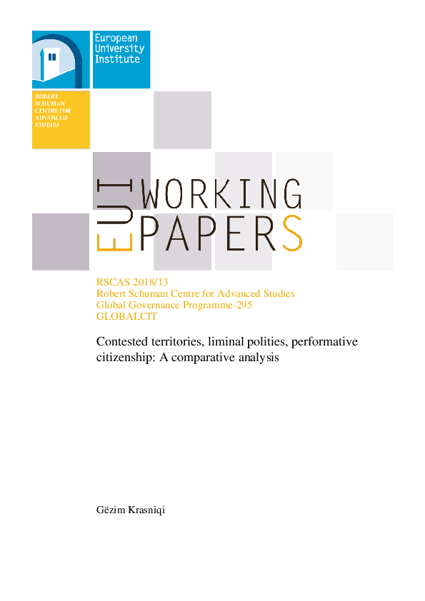 (PDF) Contested territories, liminal polities, performative citizenship ...